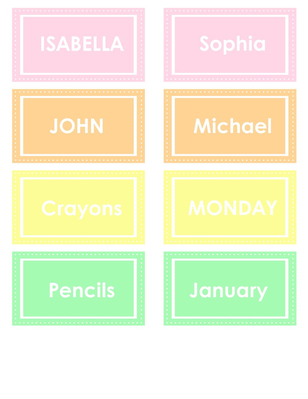 Editable Printable Name Tags & Labels 16 Colors Editable Text ...