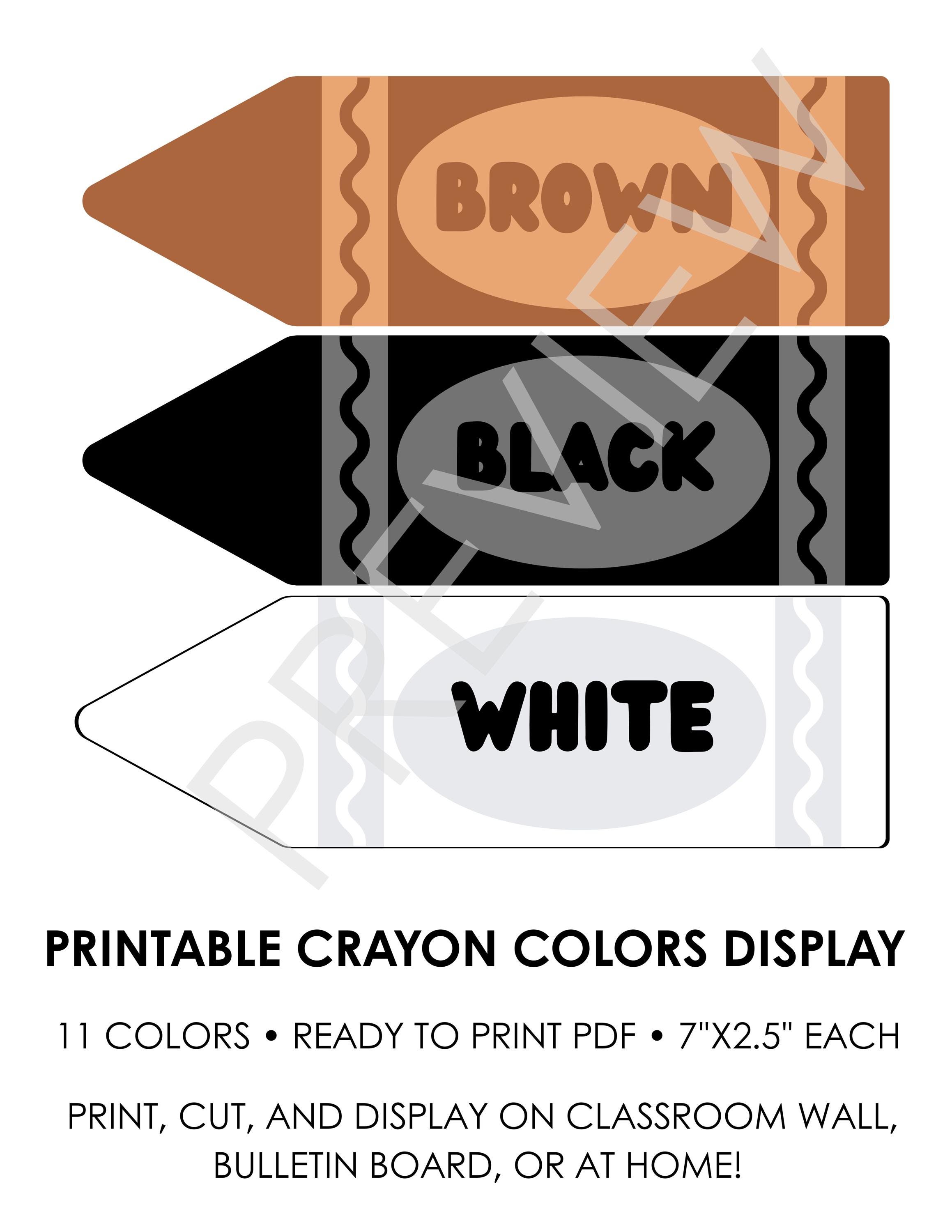 Crayon Colors Printable Display Set | 11 Colors | Educational Classroom ...