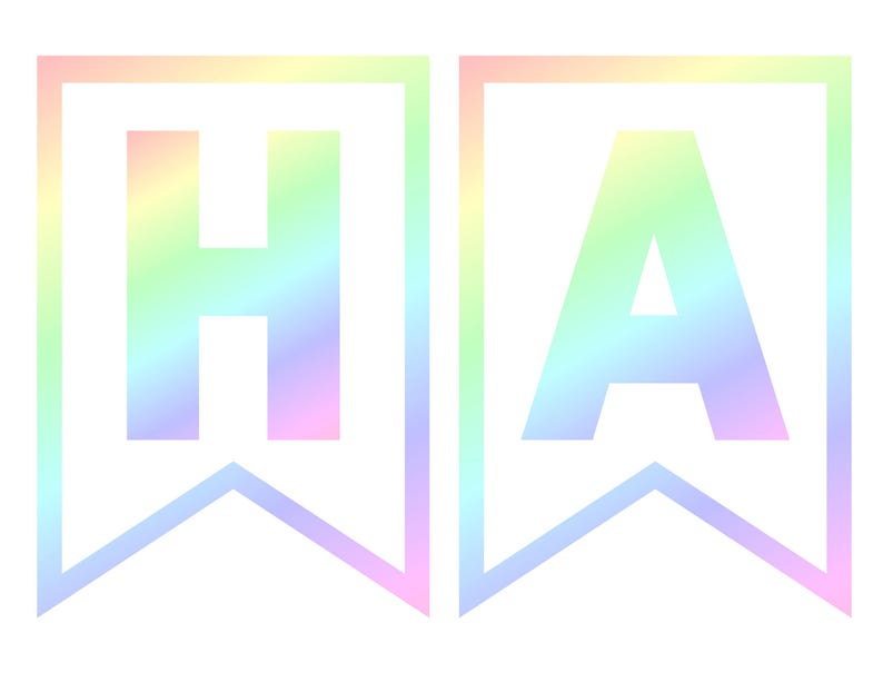 Pastel Rainbow Happy Birthday Banner | DIY Printable Party Decoration ...