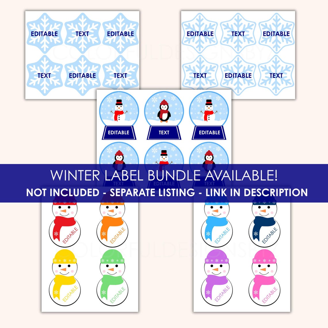 Editable Christmas Light Name Tags, Gift Tags, Labels | Holiday ...