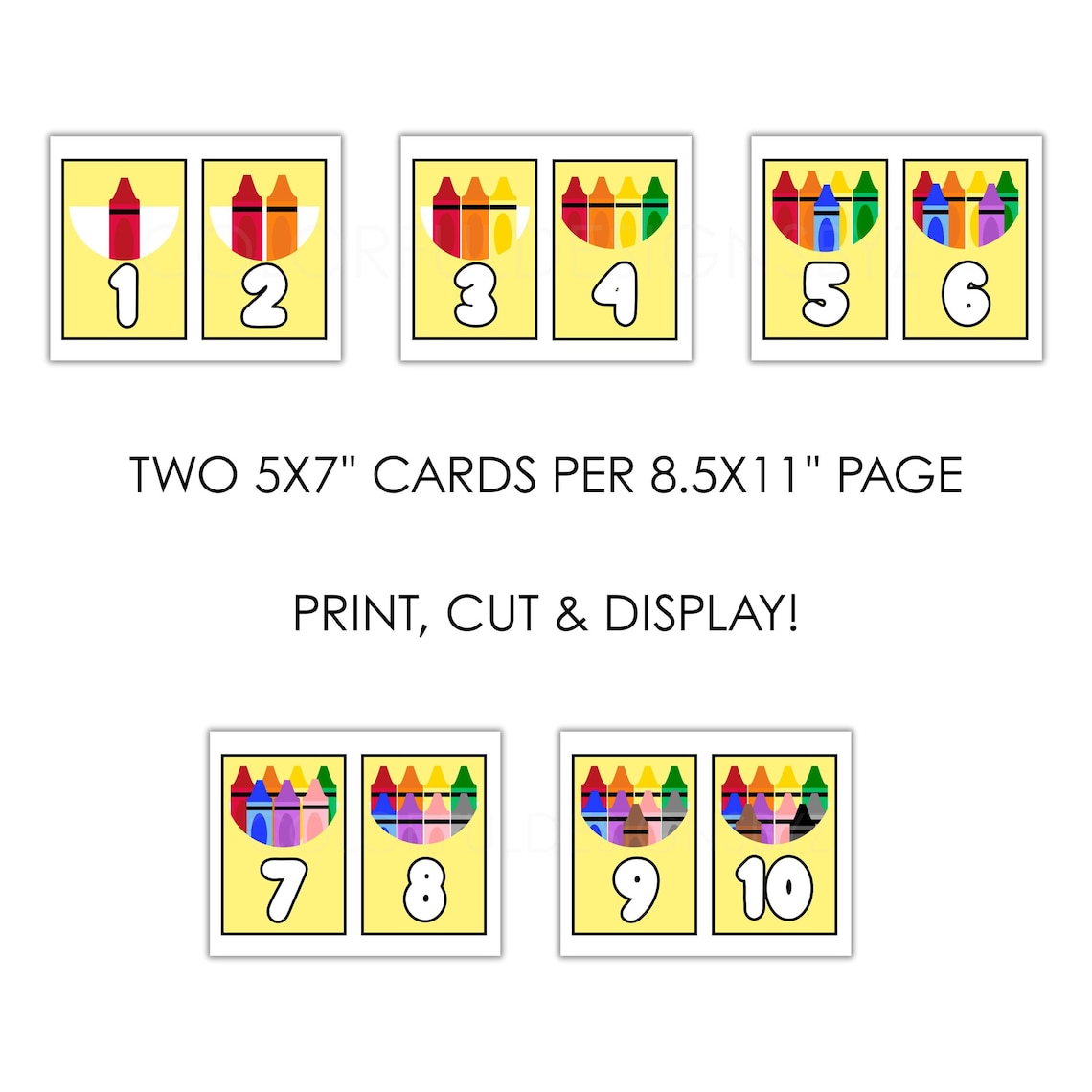 Crayon Numbers 1-10 Printable | Preschool Display | Early Learning ...