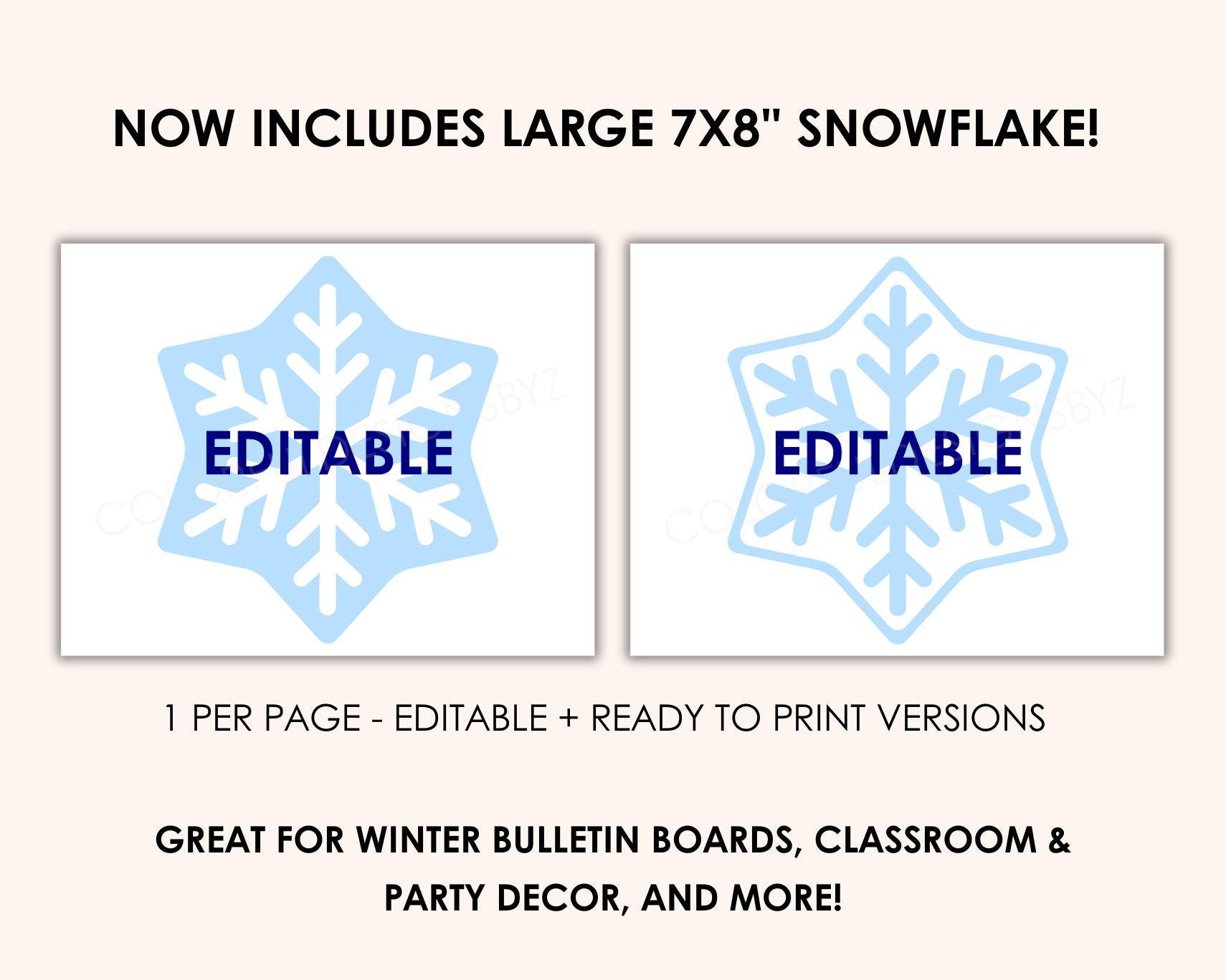 Printable Snowflake Tags | Editable Winter Labels | Classroom Name Tags ...