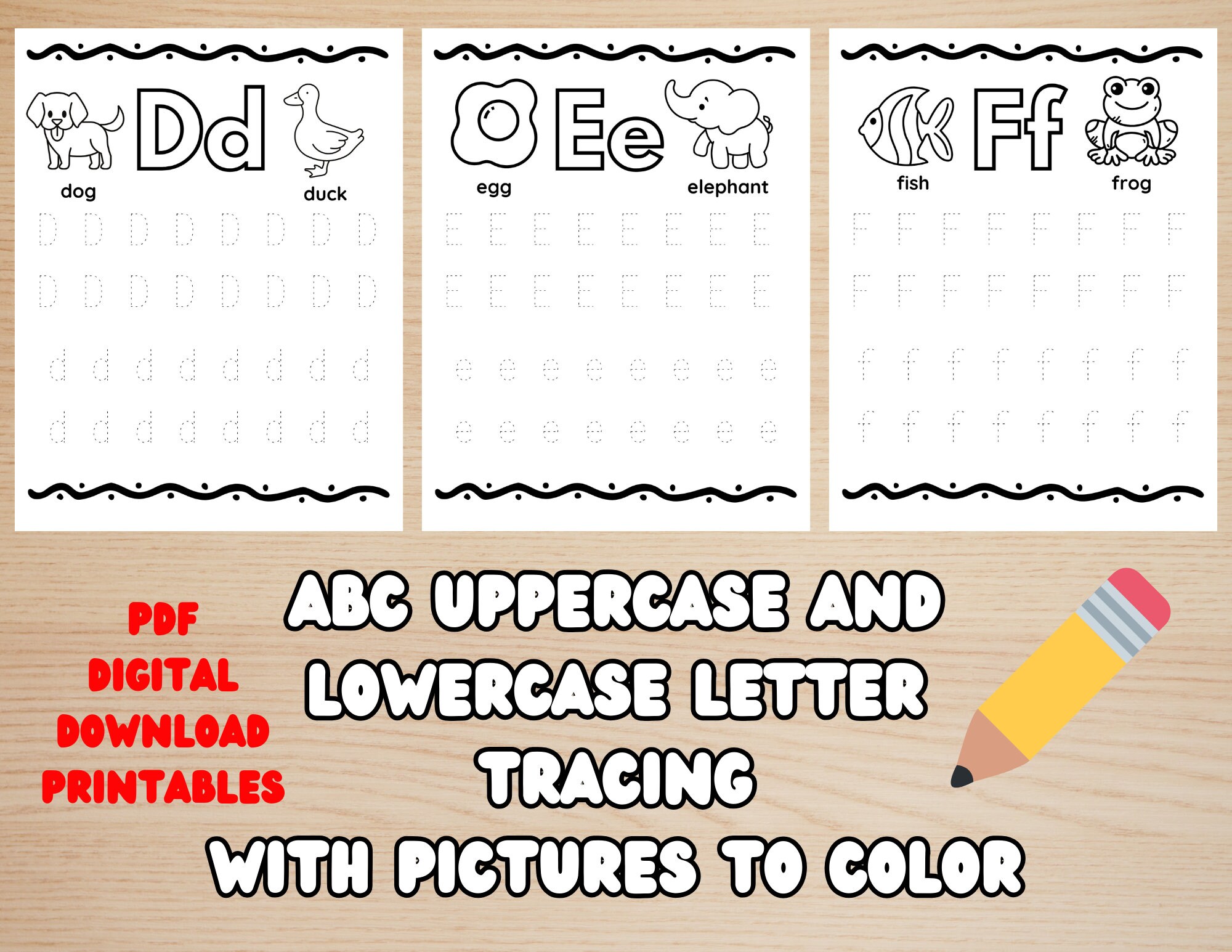 Printable Alphabet Tracing Pages A to Z Lowercase and Uppercase Letters ...