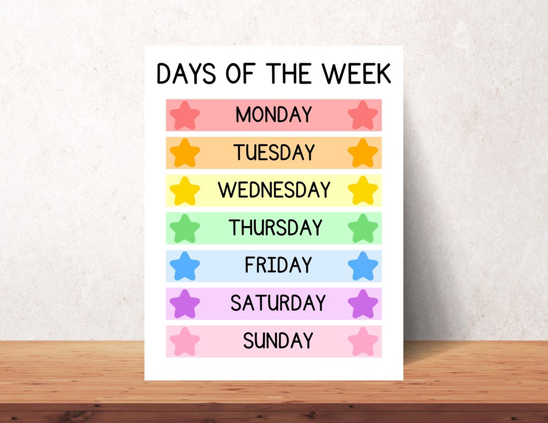 Days of the Week & Months of the Year Posters | 8.5"x11" | Printable ...