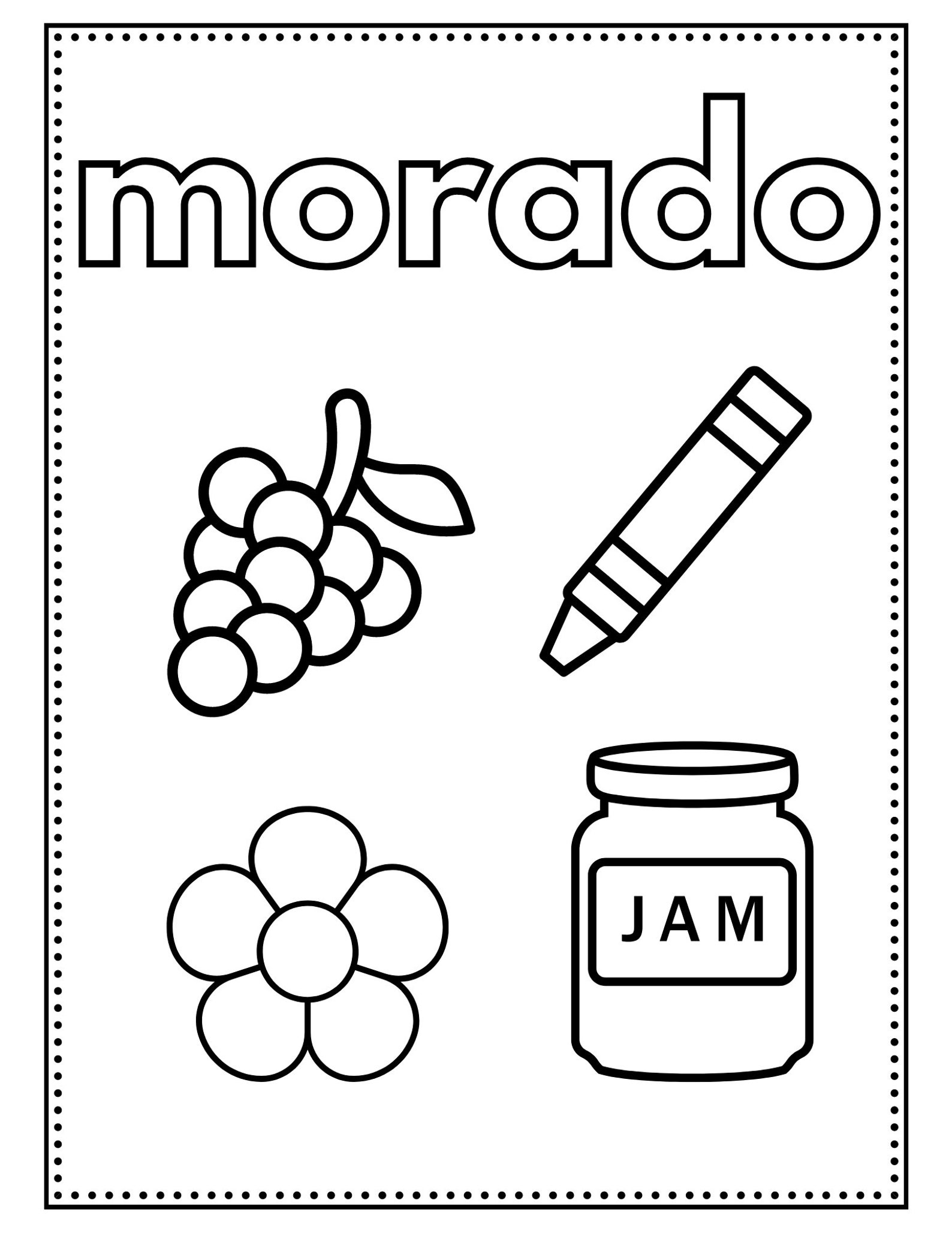 Printable SPANISH Colors Coloring Pages Color Words in SPANISH Fun ...
