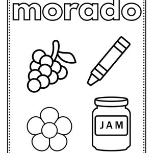 Printable SPANISH Colors Coloring Pages Color Words in SPANISH Fun ...