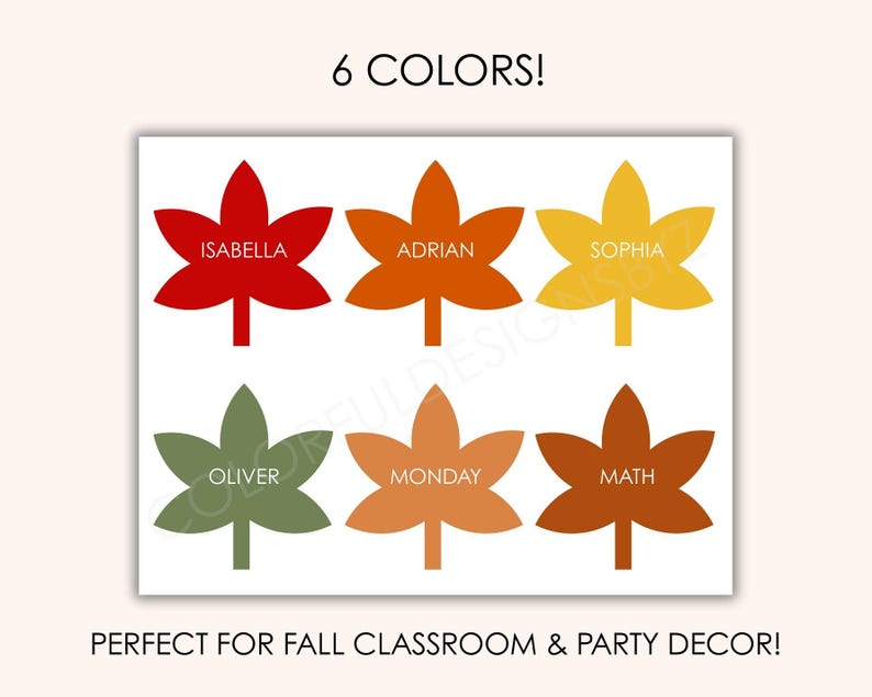Editable Fall Leaf Labels | Autumn Name Tags, Classroom Labels, Gift ...