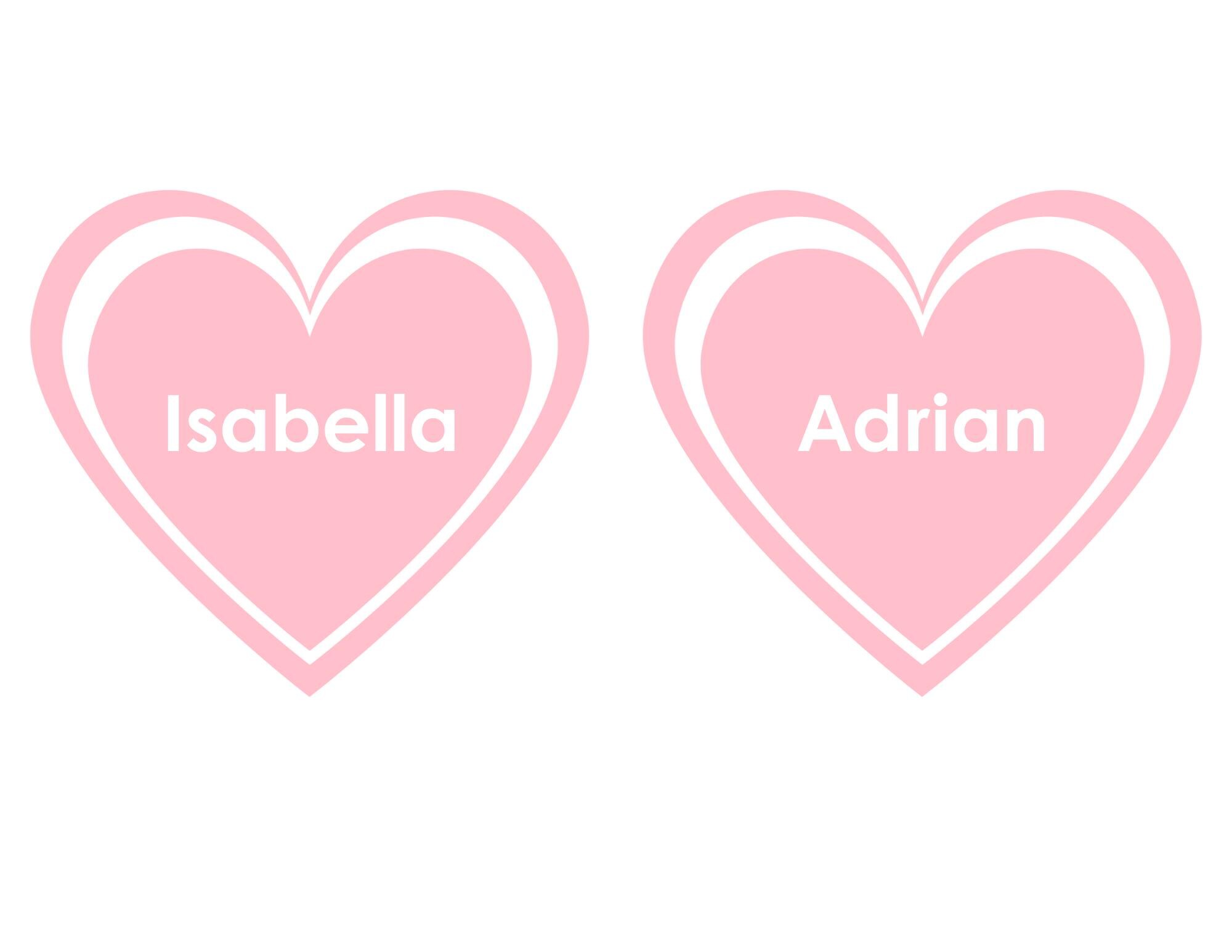 Editable Printable Red & Pink Valentines Day Hearts 5 Hearts ...