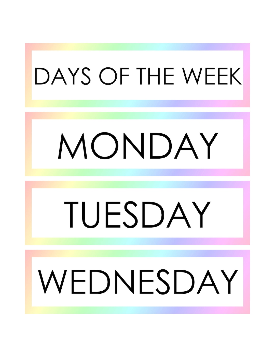 Days of the Week Classroom Labels - Printable & Editable Canva Template ...