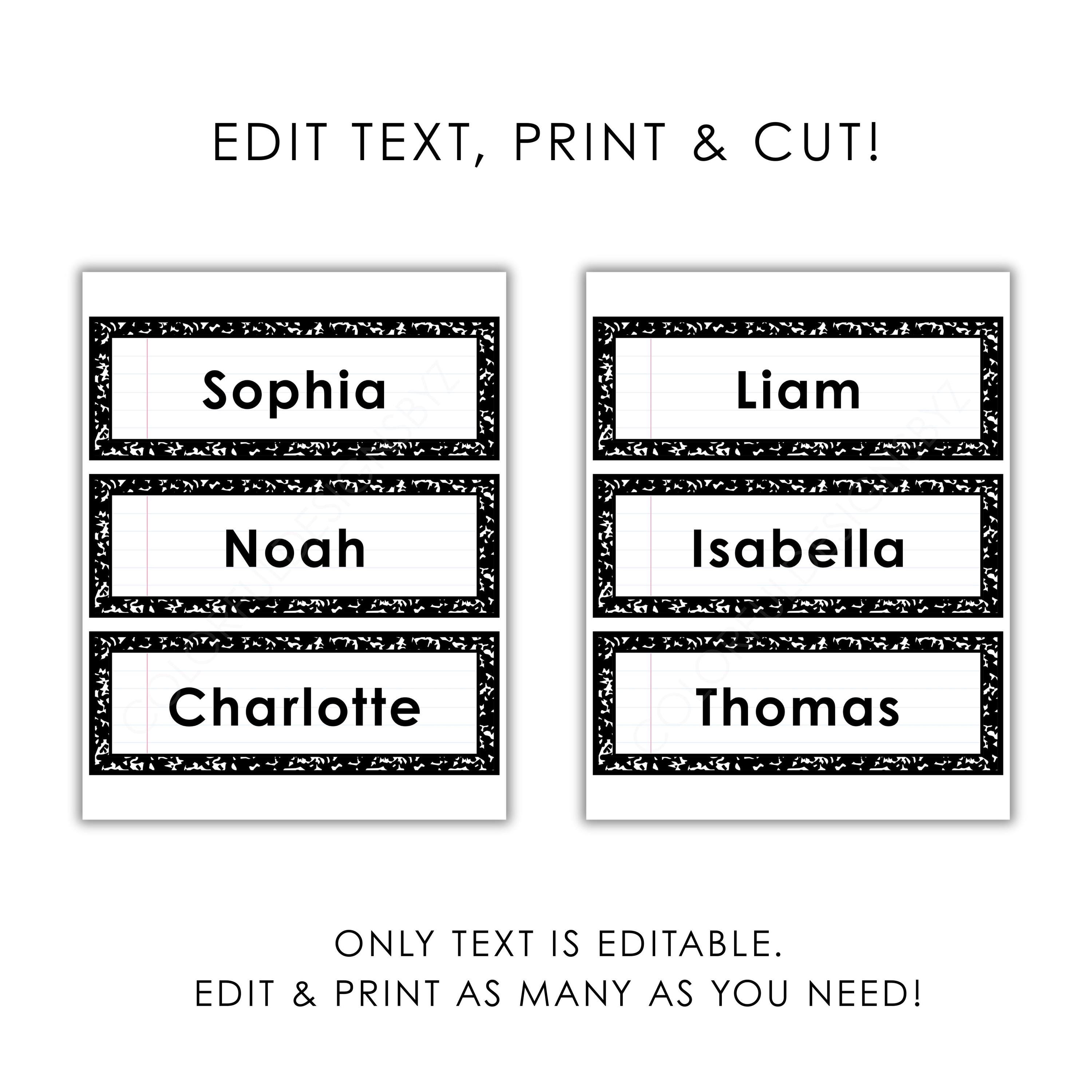 Editable Classroom Labels, Desk Nameplates, Bin & Supply Labels - Etsy