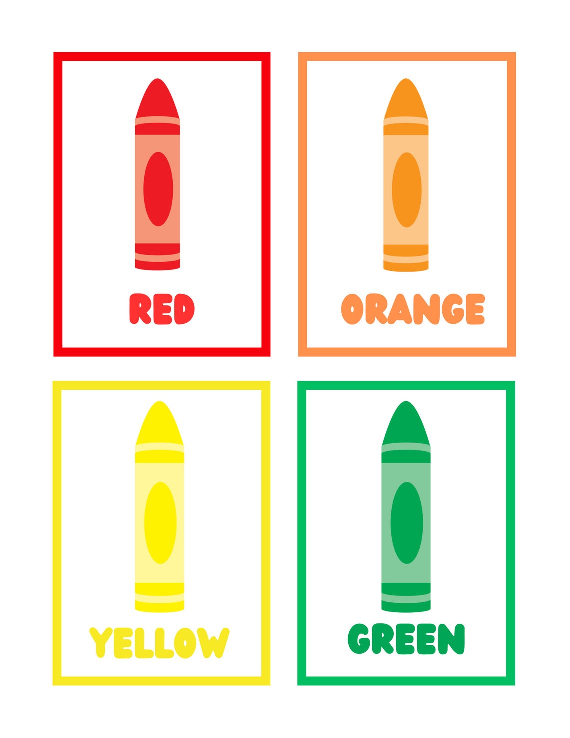 Printable Colors Flashcards for Toddlers and Preschoolers | Early ...