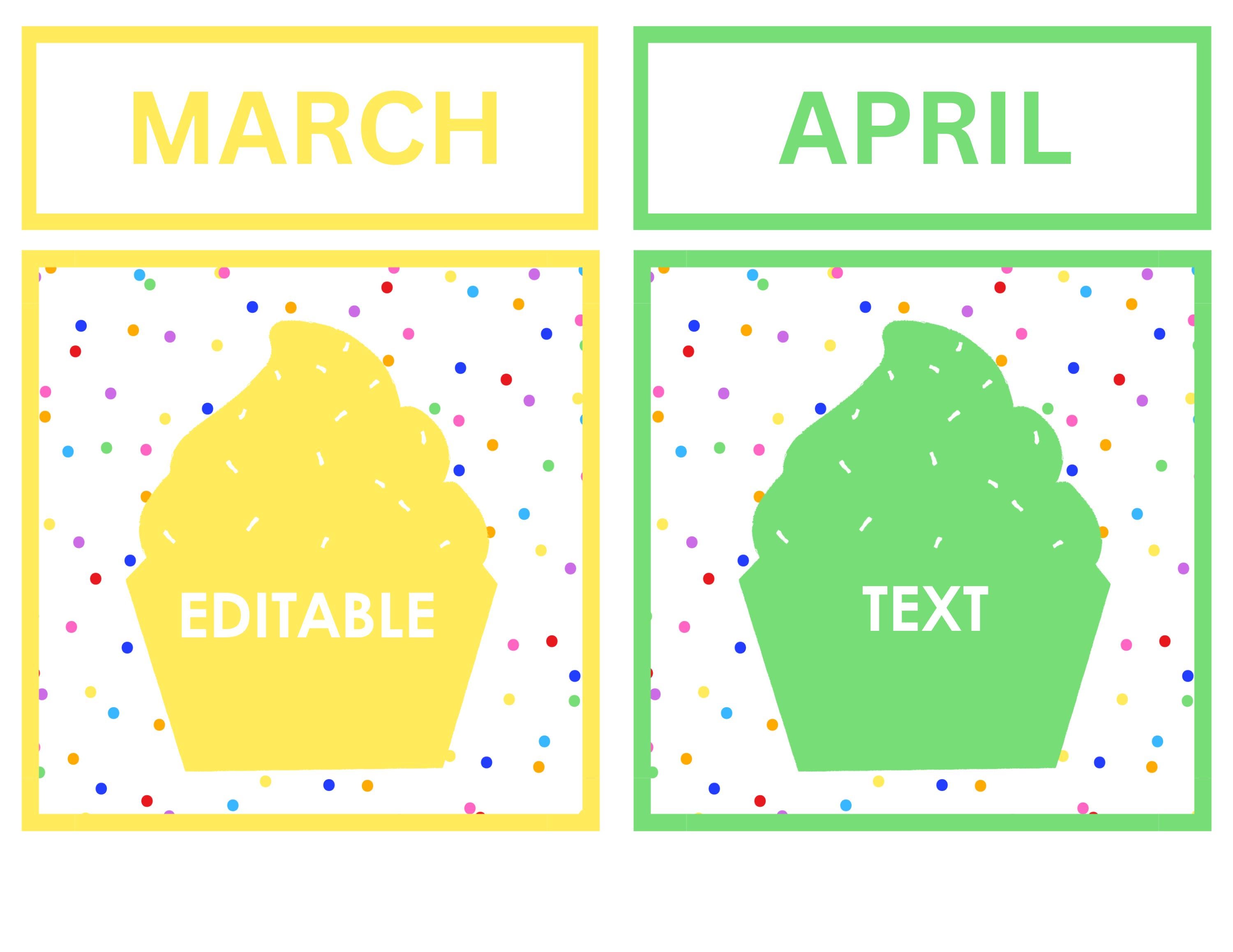 Classroom Birthday Board Printable Editable & Non-editable Downloads ...