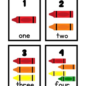 Printable Numbers 1-10 Crayon Flashcards for Toddlers and Preschoolers ...