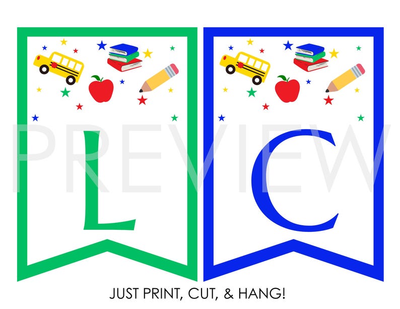 Welcome Back Banner Printable – PDF Download – 5x7” Flags – Back to ...