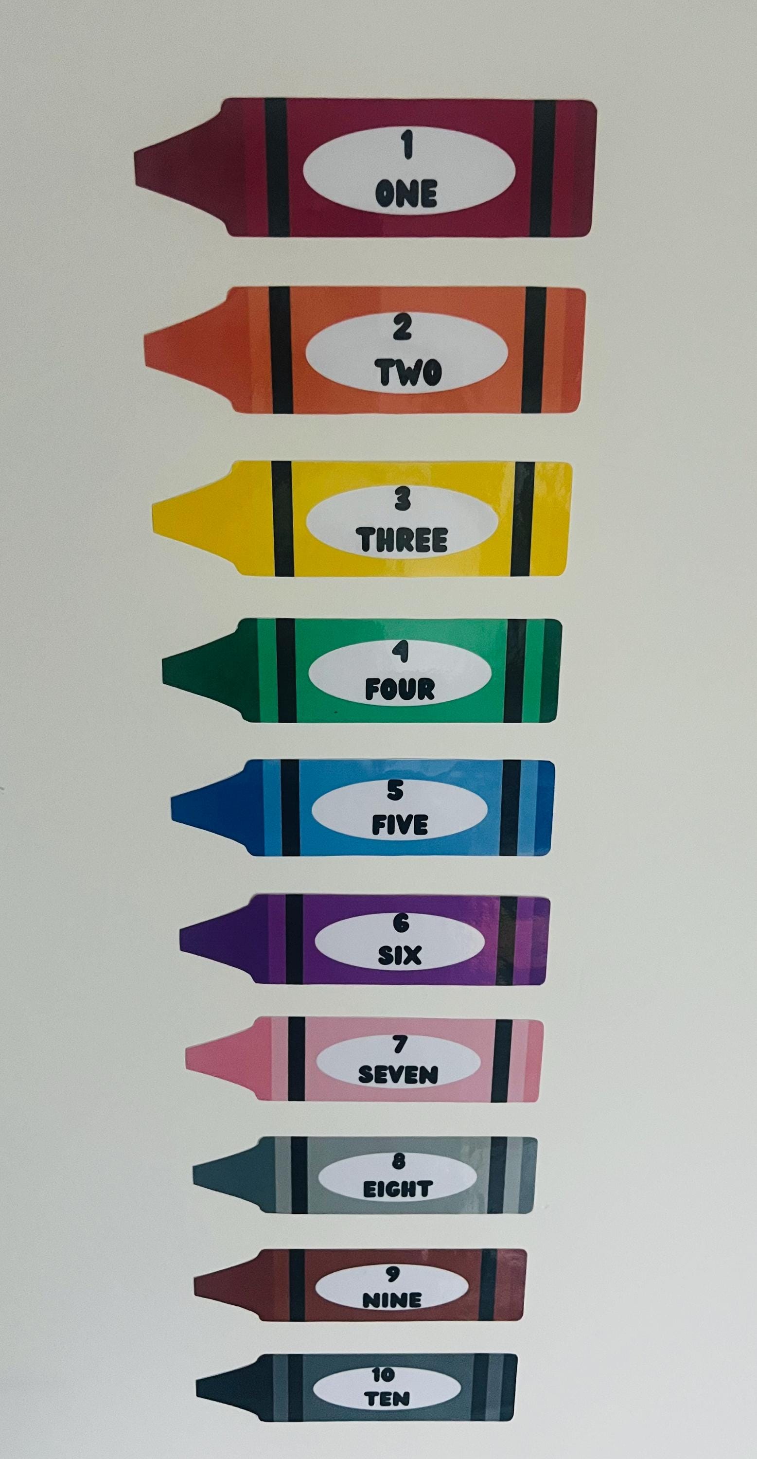 Printable Crayon Numbers 1-10 | Numbers and Number Words Classroom ...
