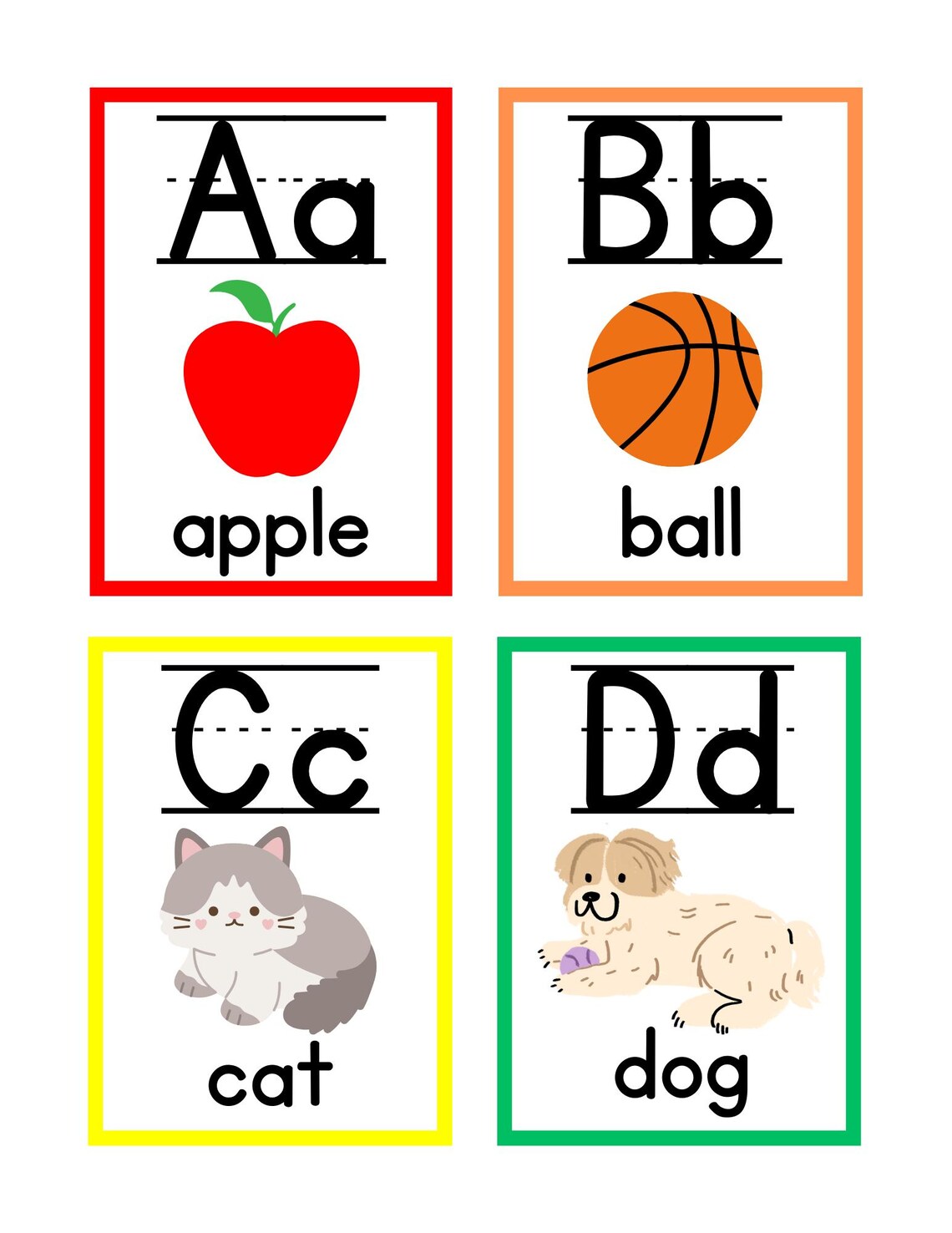 Printable Alphabet A to Z Flashcards | Early Learning | Alphabet ...