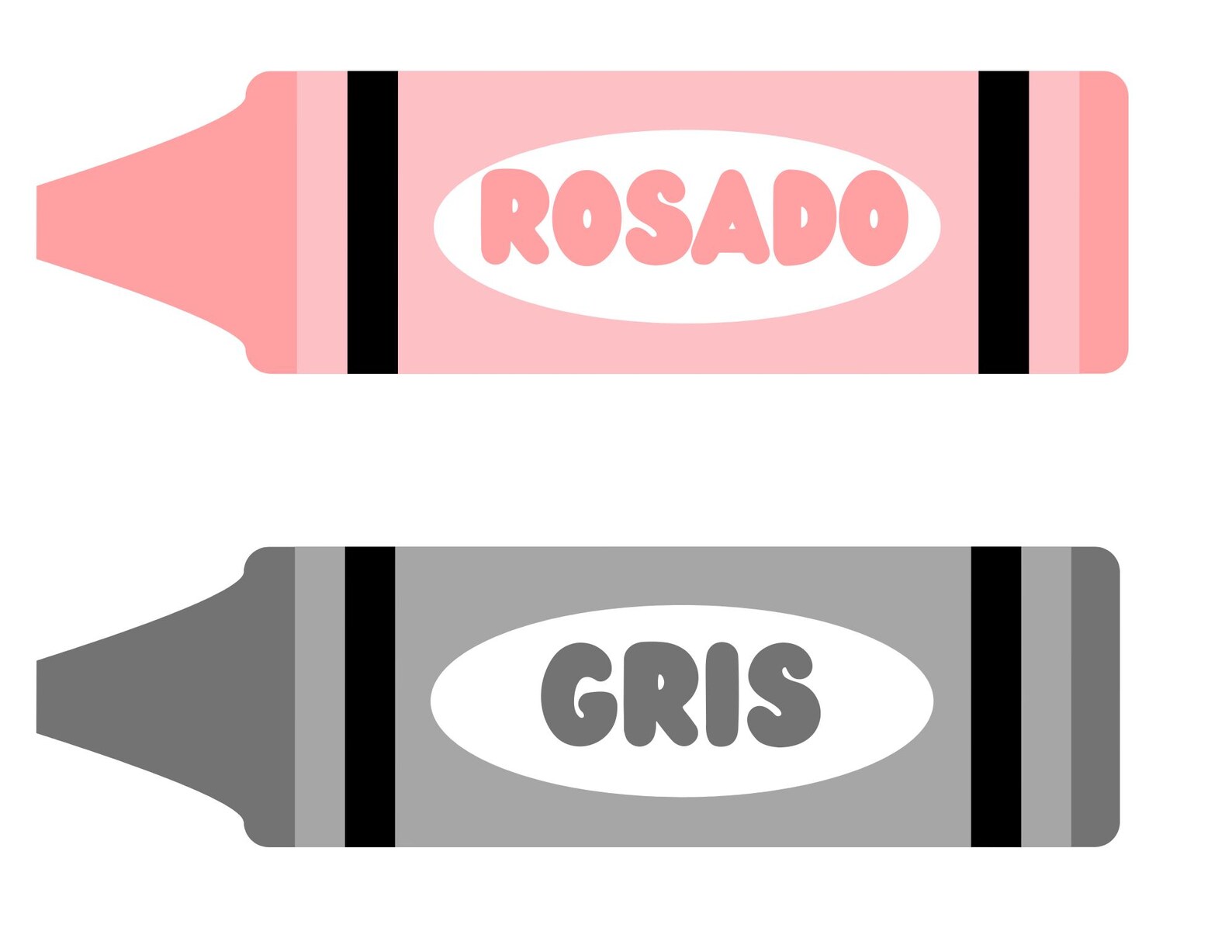 Printable SPANISH Crayon Colors Display Learning Color Words in SPANISH ...
