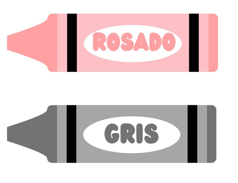 Printable SPANISH Crayon Colors Display Learning Color Words in SPANISH ...