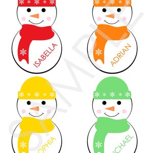 Editable Snowman Name Tags | 8 Colors | Winter Classroom + Party Decor ...