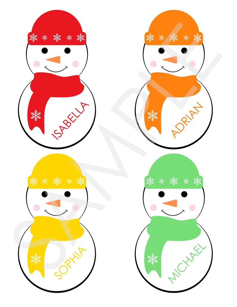Editable Snowman Name Tags | 8 Colors | Winter Classroom + Party Decor ...