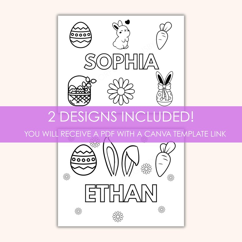 Editable Easter Coloring Pages • Personalized Name Template • Kids ...