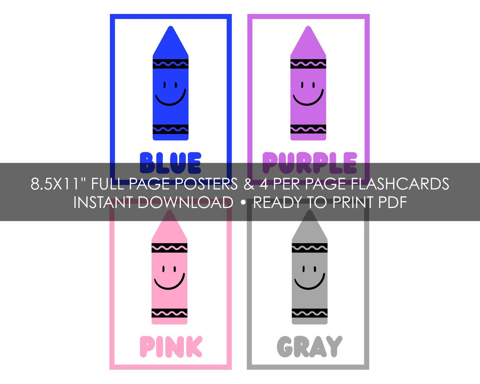 Crayon Color Posters & Flashcards | Printable Preschool Classroom Decor ...