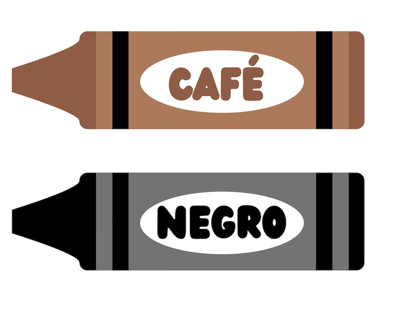 Printable SPANISH Crayon Colors Display Learning Color Words in SPANISH ...