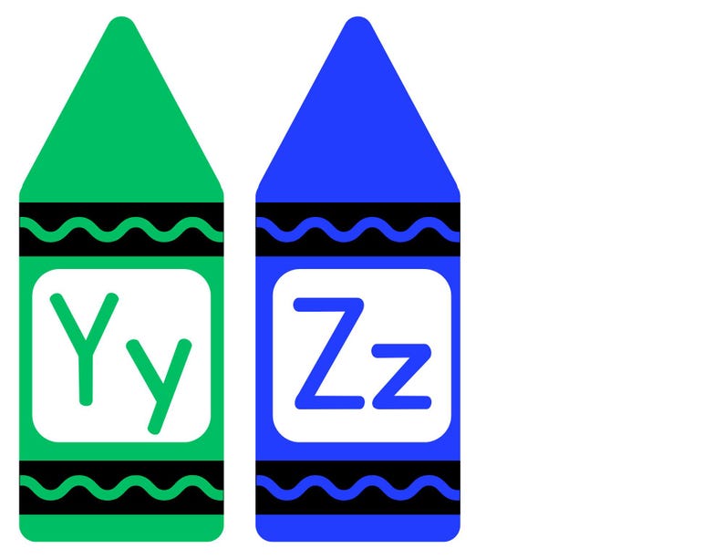 Printable Crayon Alphabet Cards A-Z Colorful ABC Flashcards for Early ...