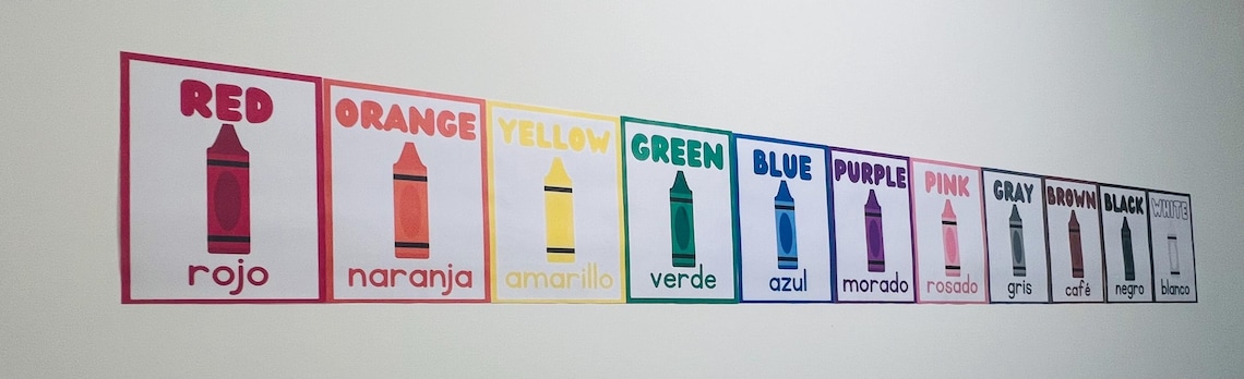 Bilingual Colors English and Spanish Printable Posters | Learning ...