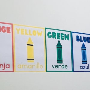 Bilingual Colors English and Spanish Printable Posters | Learning ...