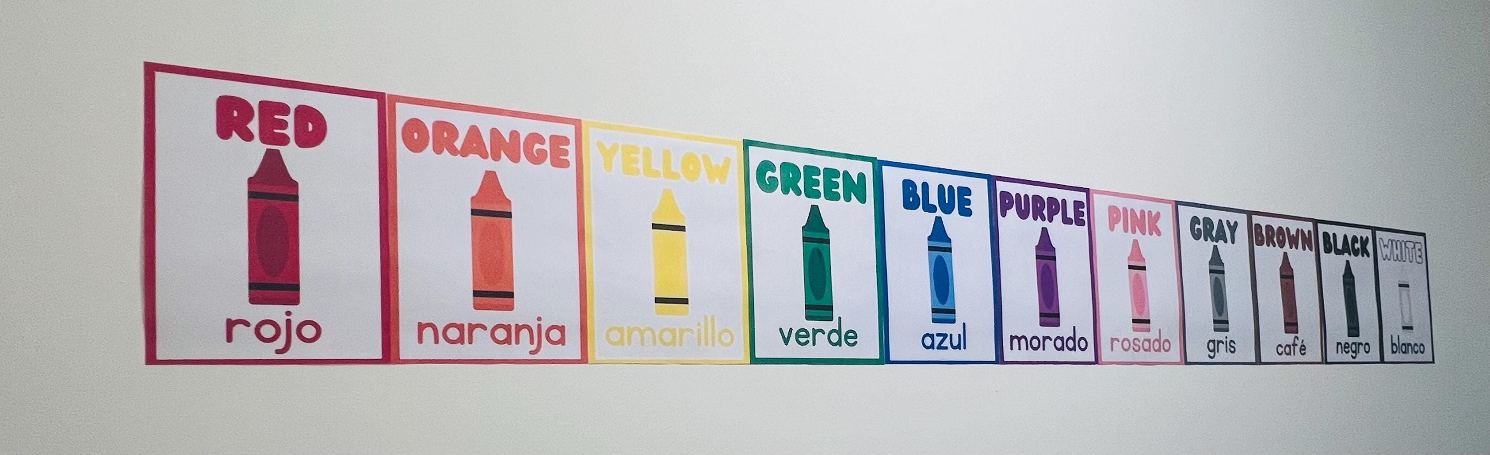 Bilingual Colors English and Spanish Printable Posters | Learning ...
