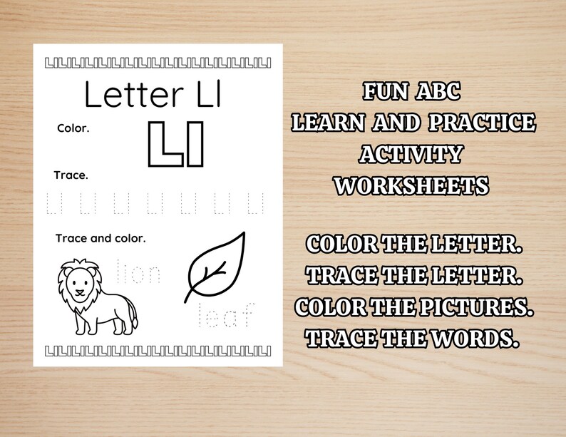 Printable Alphabet Trace and Color Pages for Preschool, Kindergarten ...