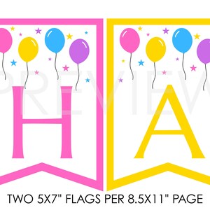 Happy Birthday Banner Printable – 2 Versions Included – 8.5x11 PDF ...