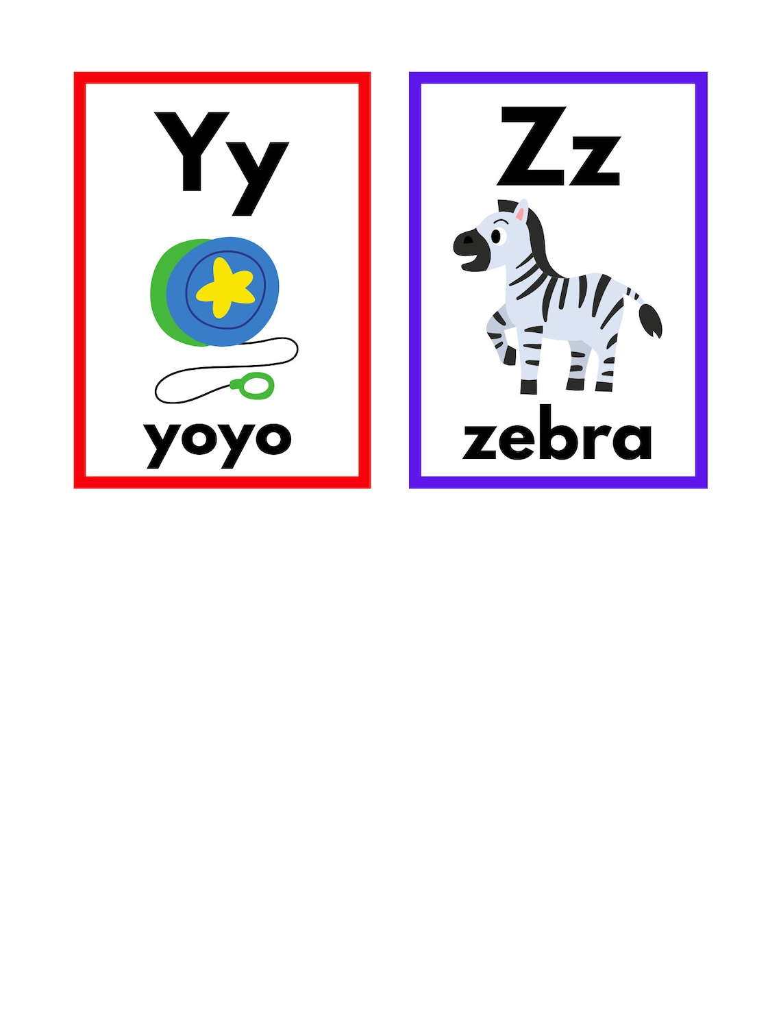 Printable Alphabet A to Z Flashcards Early Learning Alphabet Activity ...