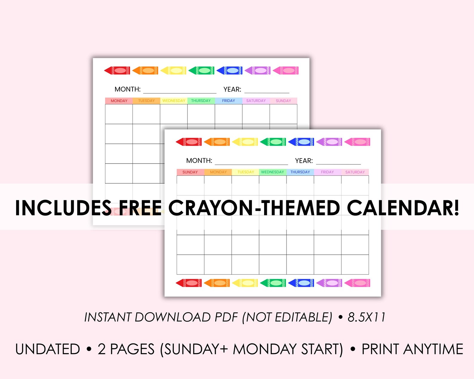 Printable Crayon Color Flashcards in English and Spanish | 11 Colors ...