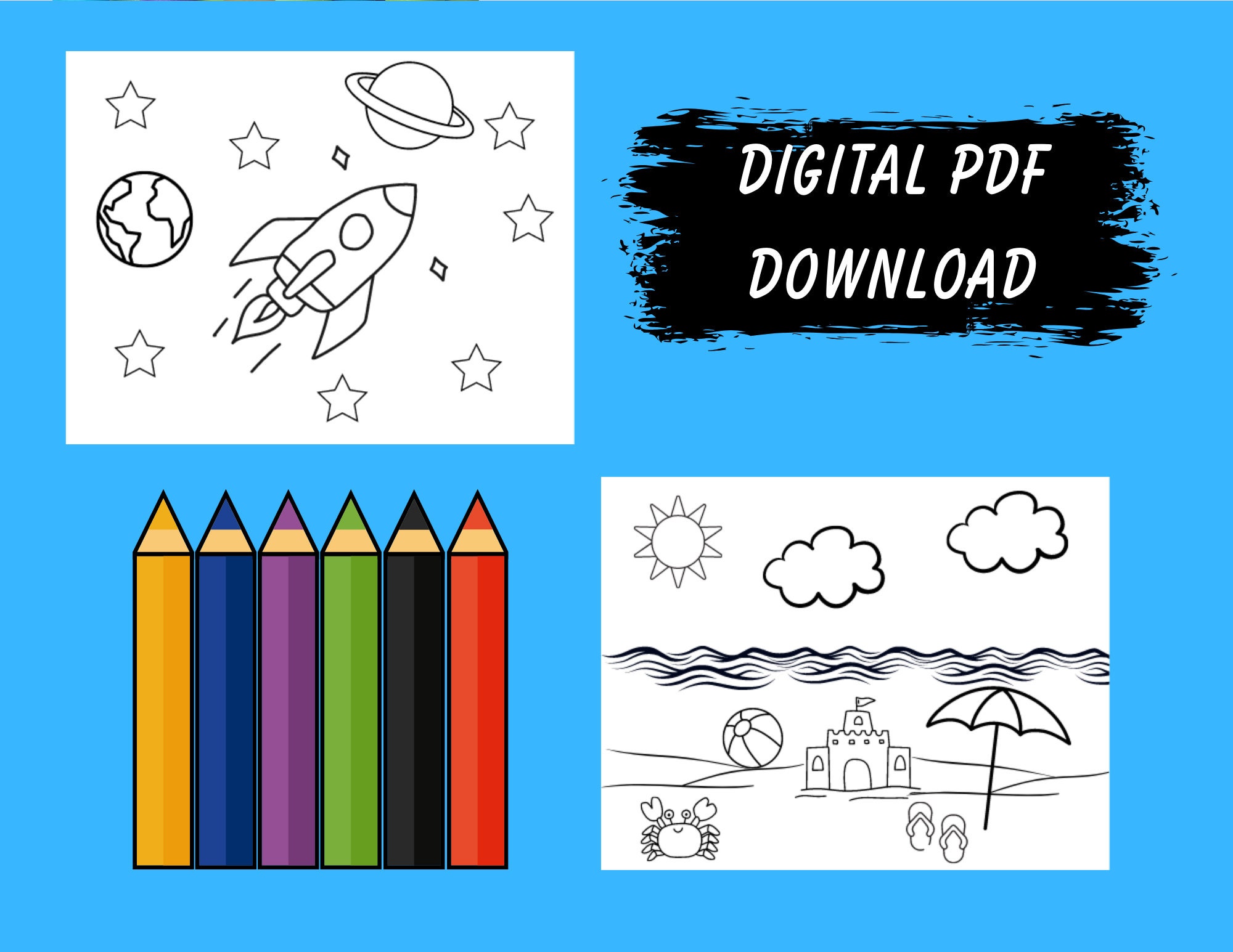 10 FUN COLORING PAGES for Daycare, Preschool, Kindergarten, and Home ...