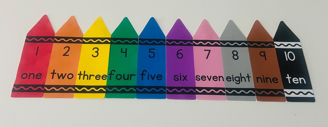 Number Flashcards Crayon Printable | 1-10 Number Recognition ...