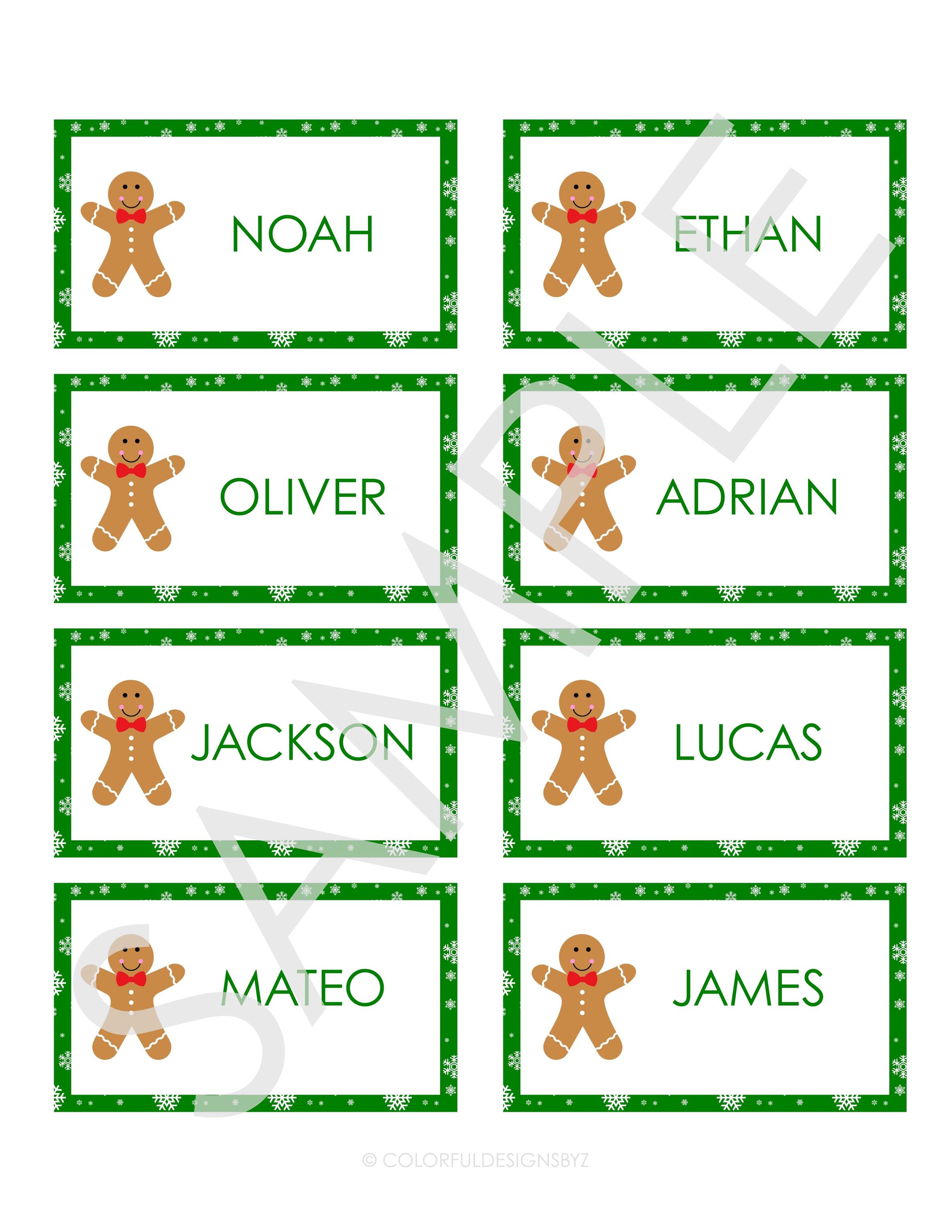 Editable Christmas Labels Printable | Gingerbread Boy & Girl Tags | Red ...