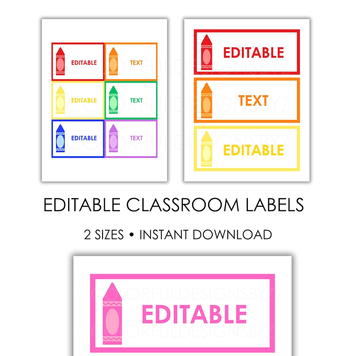 Editable Crayon Name Tags | Back to School Labels | Editable Classroom ...