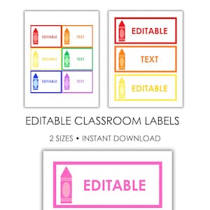 Editable Crayon Name Tags | Back to School Labels | Editable Classroom ...