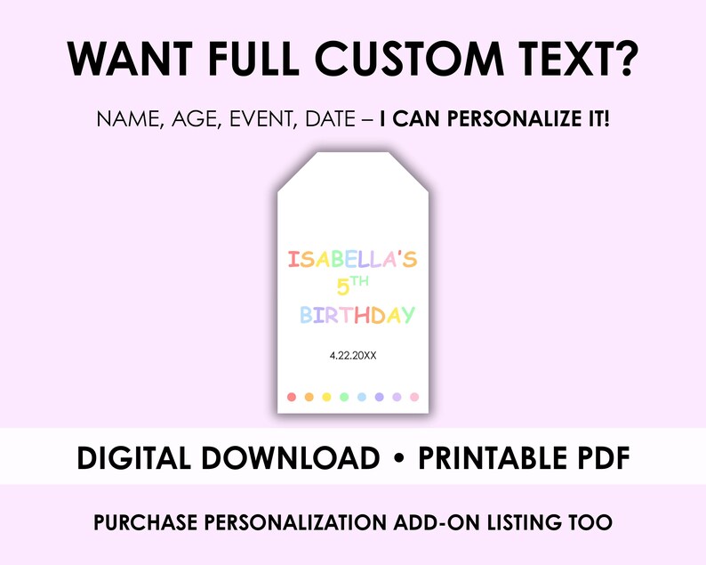 Printable Pastel Gift Tags - Thank You & Happy Birthday - Rainbow Dot ...