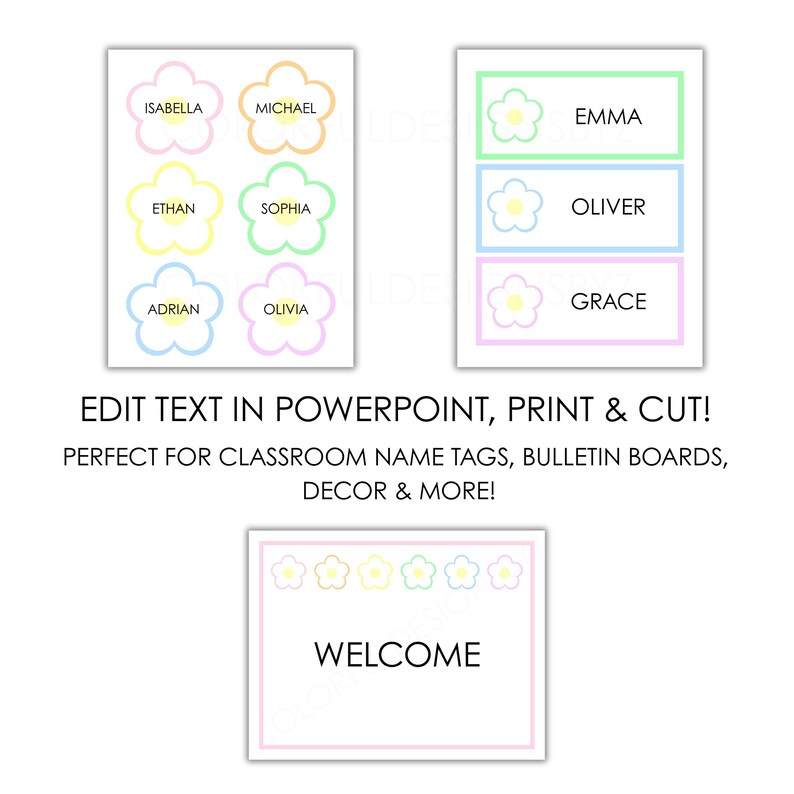 Editable Flower Classroom Labels & Decor Set | Pastel Floral - Etsy