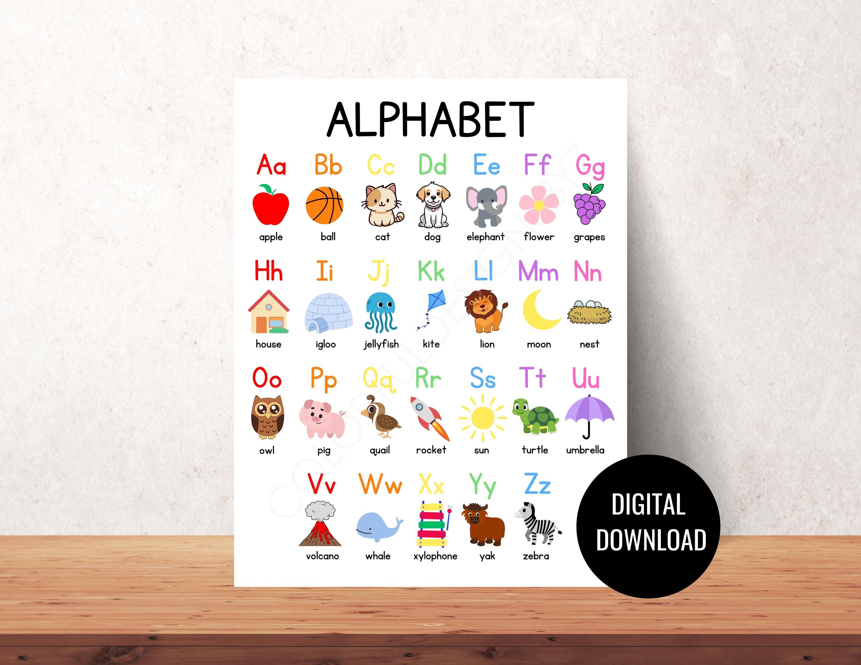 Alphabet Poster for Kids | Printable ABC Chart | Editable Canva ...
