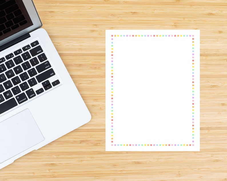 Pastel Rainbow Dot Writing Paper Printable | Cute Lined & Blank ...
