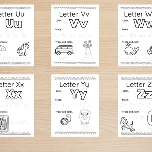 Printable Alphabet Trace and Color Pages for Preschool, Kindergarten ...