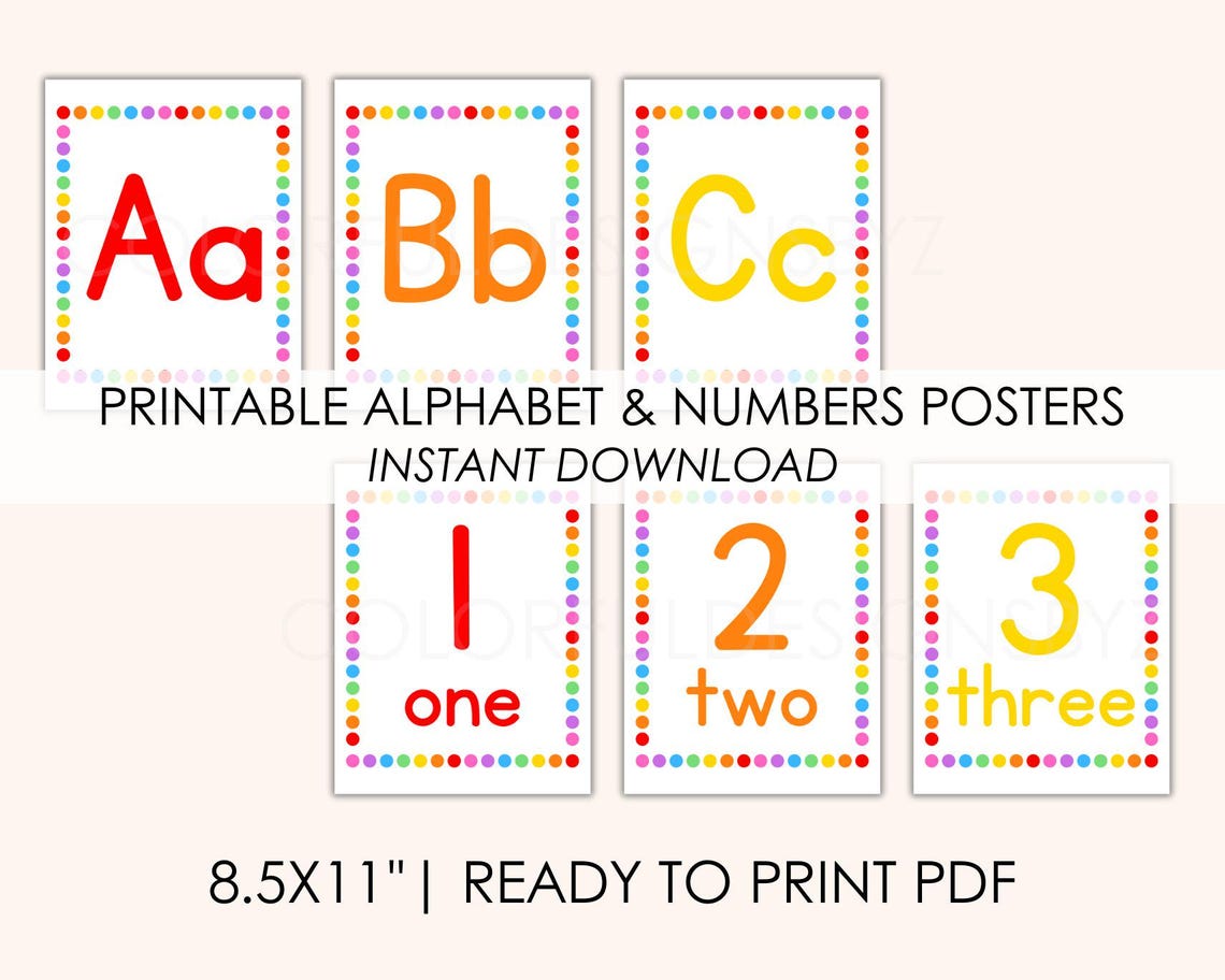 Rainbow Alphabet Cards Classroom Decor | A to Z | Homeschool Poster ...