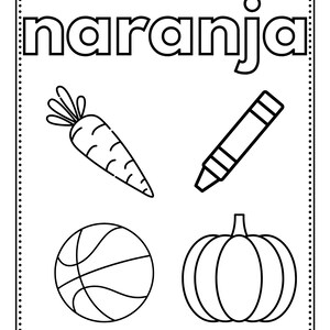 Printable SPANISH Colors Coloring Pages Color Words in SPANISH Fun ...