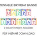 Happy Birthday Banner Printable – 2 Versions Included – 8.5x11 PDF ...