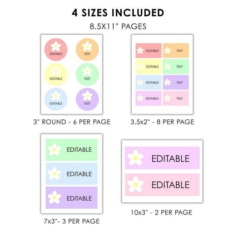 Editable Classroom Labels | Pastel Daisy Name Tags Bundle - Etsy Canada