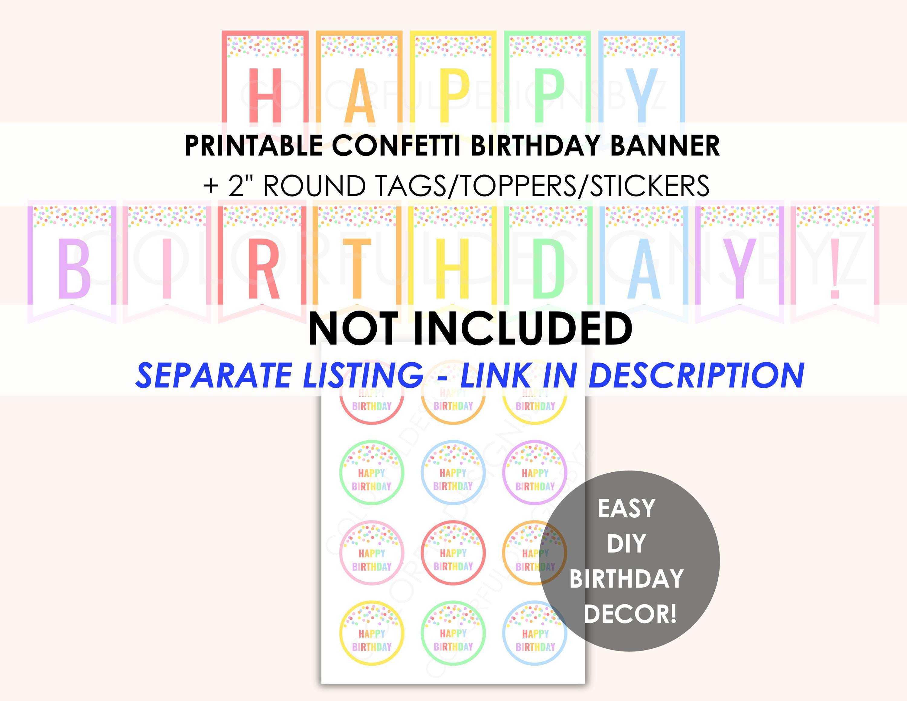 Pastel Rainbow Birthday Banner Printable – Happy Birthday PDF With ...